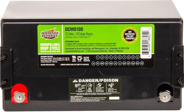 Interstate Batteries 12V 110 AH SLA/AGM Deep Cycle Battery for Solar ...